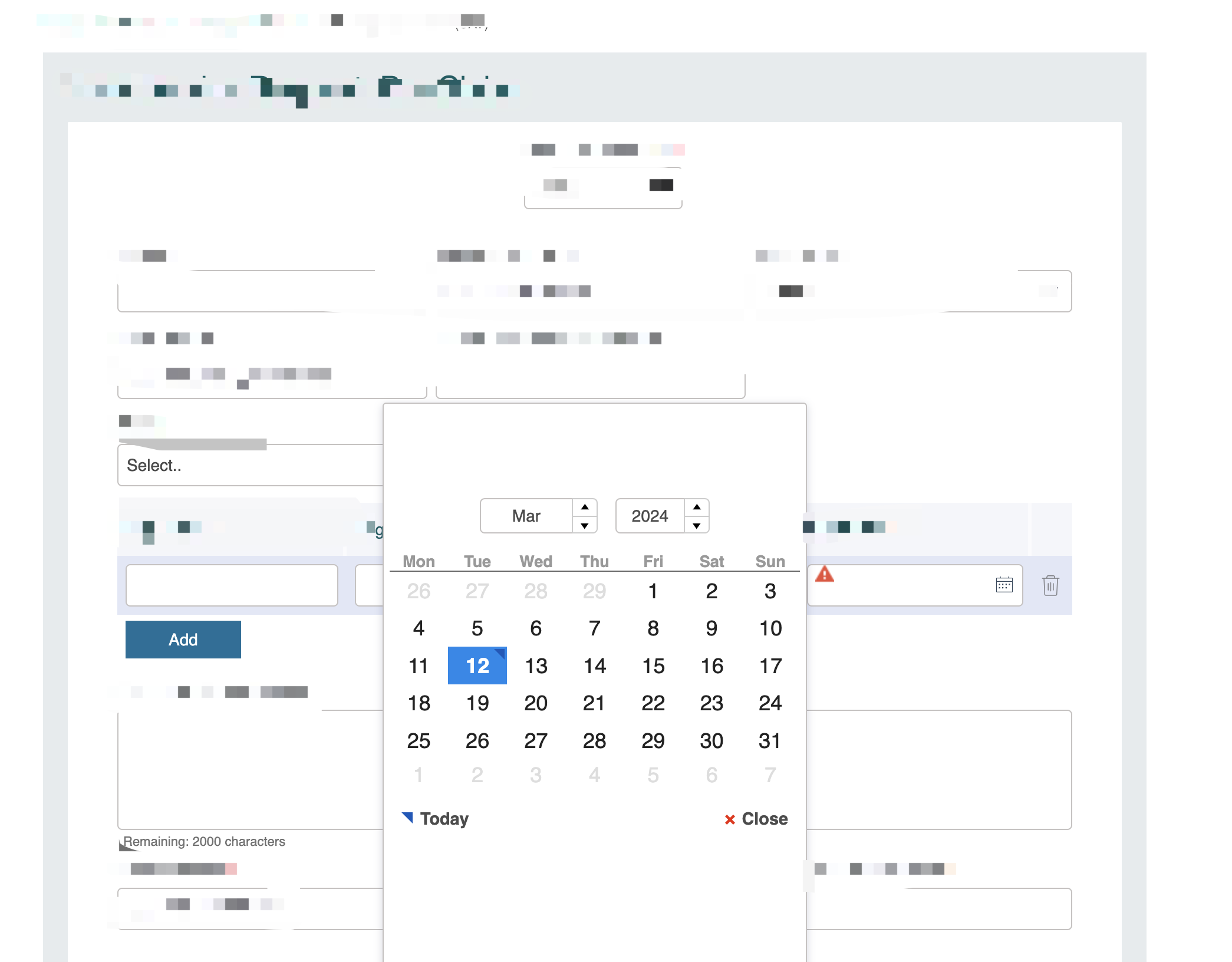 Date picker align issue in Mashup | Support Center